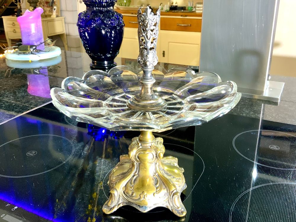 JUGENDSTIL FUSSSCHALE MIT KERZENHALTER UM 1900, FRANKREICH (Gebraucht) in Biglen für CHF 26 ...