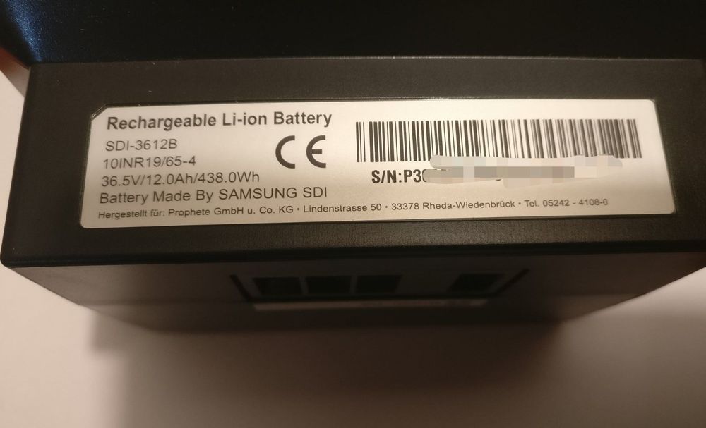 Samsung 36V SDI-3612B E-Bike AKKU (Gebraucht) in Wängi für CHF 81 – mit Lieferung auf Ricardo kaufen