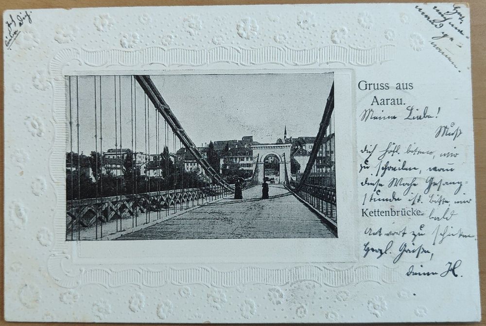Gruss aus Aarau Kettenbrücke um 1900 (Gebraucht) in St. Erhard für CHF 3.5 – mit Lieferung auf ...