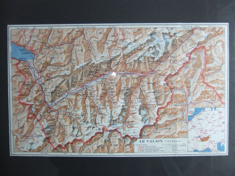 Original Walliser Landkarte Wallis Valais (Gebraucht) in St. Niklaus VS für CHF 39 – mit ...