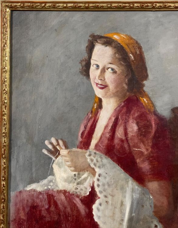 Strickende Dame Gemälde unleserlich Signiert (Gebraucht) in Root für CHF 35 – mit Lieferung auf ...