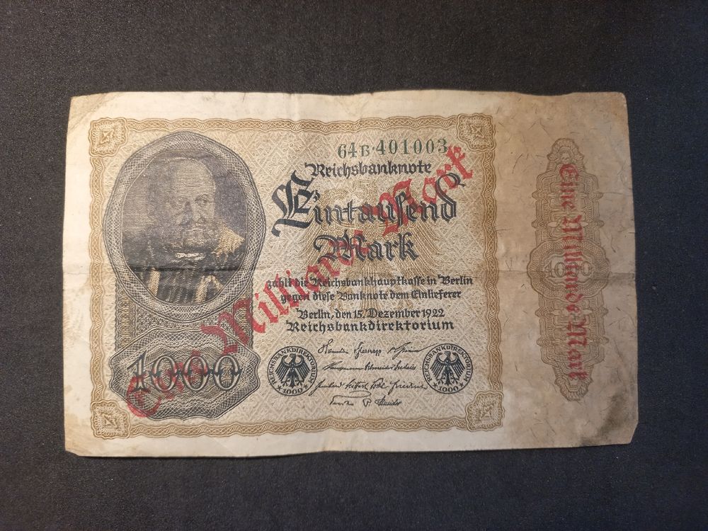 Eine Milliarde Mark Reichsbanknote von 1922 | Kaufen auf Ricardo