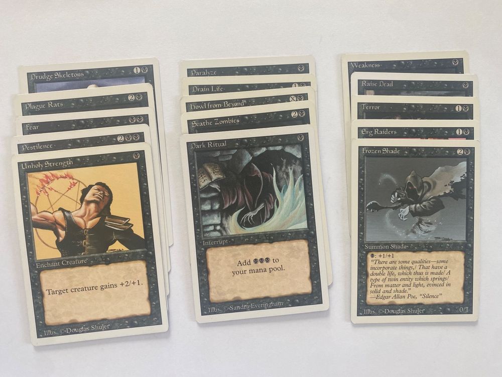 Revised Edition - Full Set Common Cards Black (15) (Gebraucht) in ...