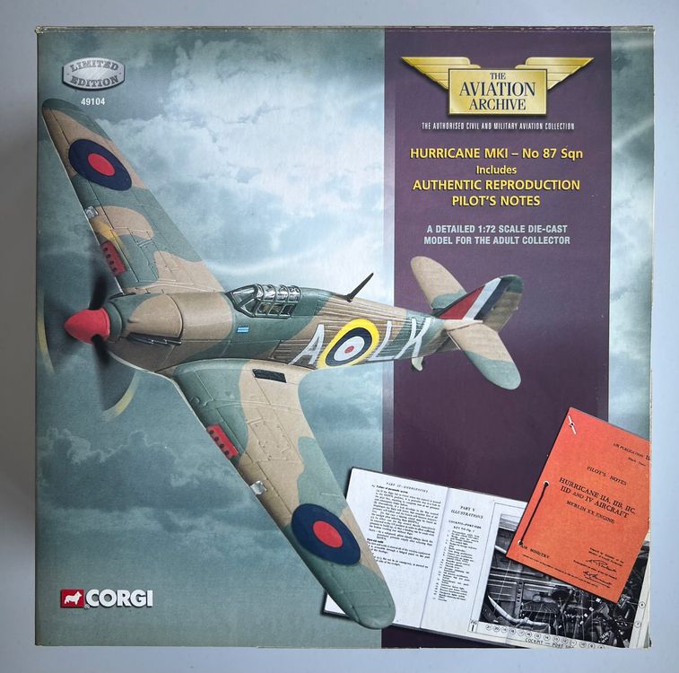 Corgi 49104 Hurricane Mk1 No.87 Squadron Lt. "Widge Gleed“ (Neu und ...