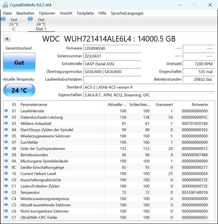 Western Digital WD 14 TB HDD (DC HC530) (Gebraucht) in Lufingen für CHF ...