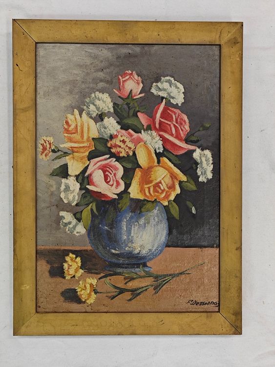 N36 Alte Gemälde Blumen-Stillleben F. Dessennaz signiert (Gebraucht) in Toffen für CHF 2 – mit ...