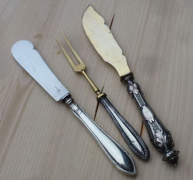 Rarität ++ Schönes 3-Teil Fischer-Silberbesteck (Gebraucht) in Walkringen für CHF 38 – mit ...