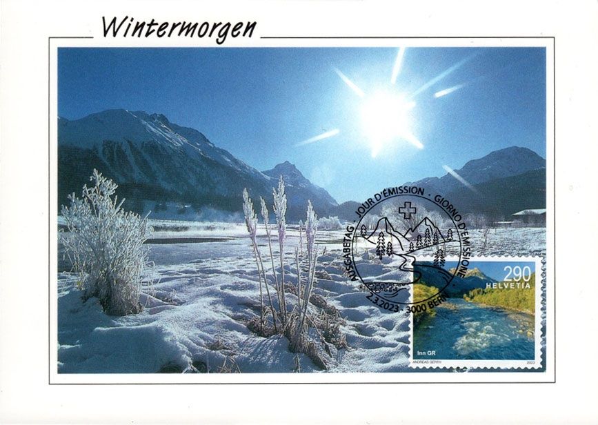 Maximumkarte Flusslandschaften 2023 - Wintermorgen am Inn (Neu (gemäss Beschreibung)) in ...