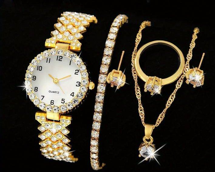 DAMEN-SET UHR 5-TEILIG EDLES DESGIN AB 1.-FR. | Kaufen auf Ricardo