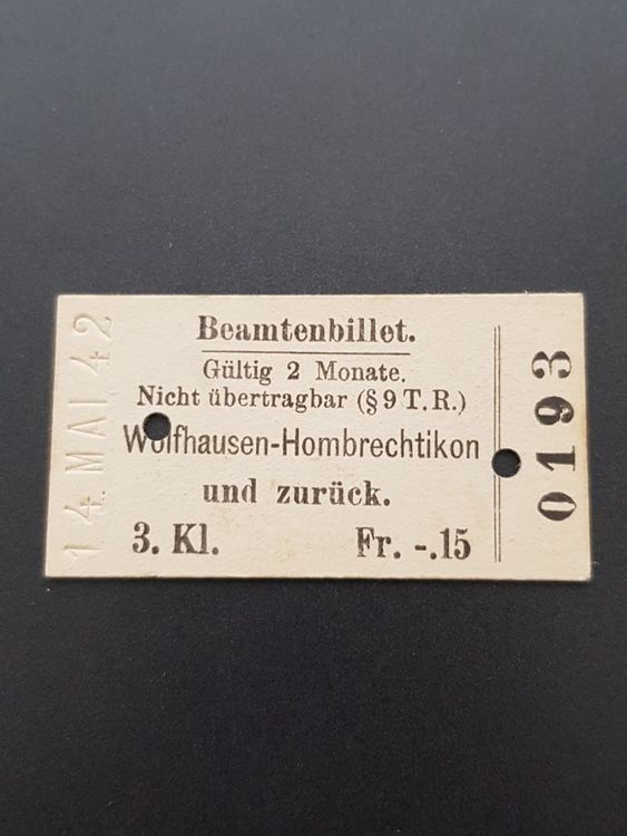 Billett Wolfhausen- Hombrechtikon 1942 | Kaufen auf Ricardo