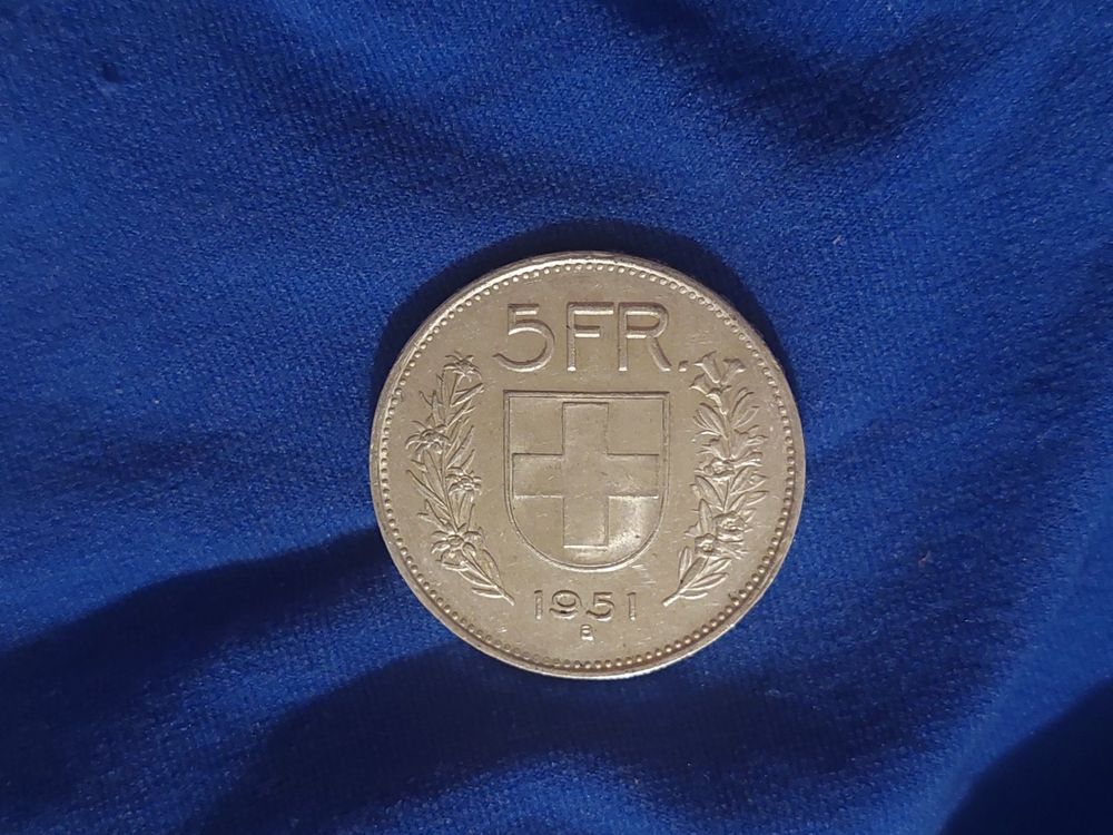 5 Franken 1951 Silbermünze 15 Gramm 0.835er Silber | Kaufen auf Ricardo