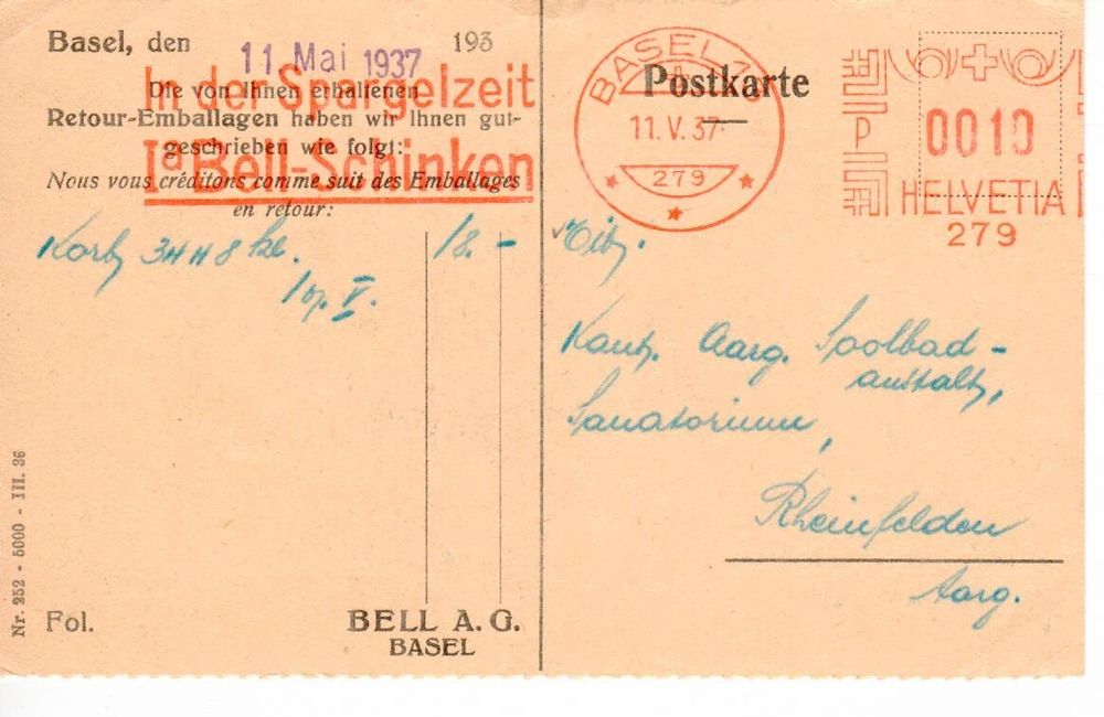 PK, feinste Bell Würstchen in Dosen 1937 (Gebraucht) in Wolhusen für ...