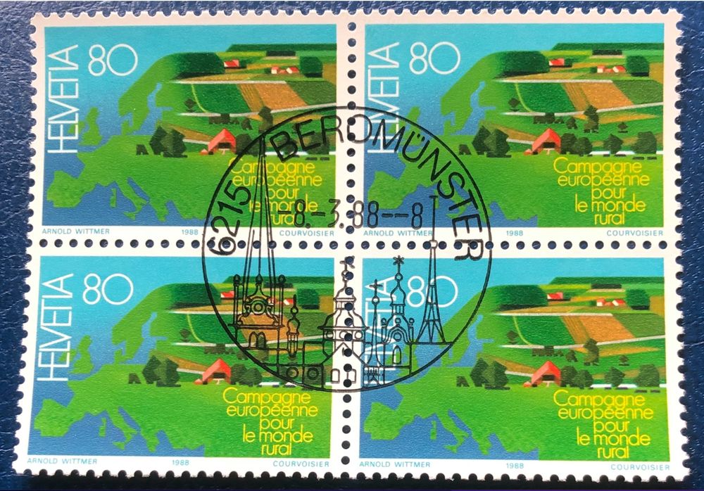 4 er Block Nr.761 mit Vollstempel Beromünster (Gebraucht) in Aarau für ...