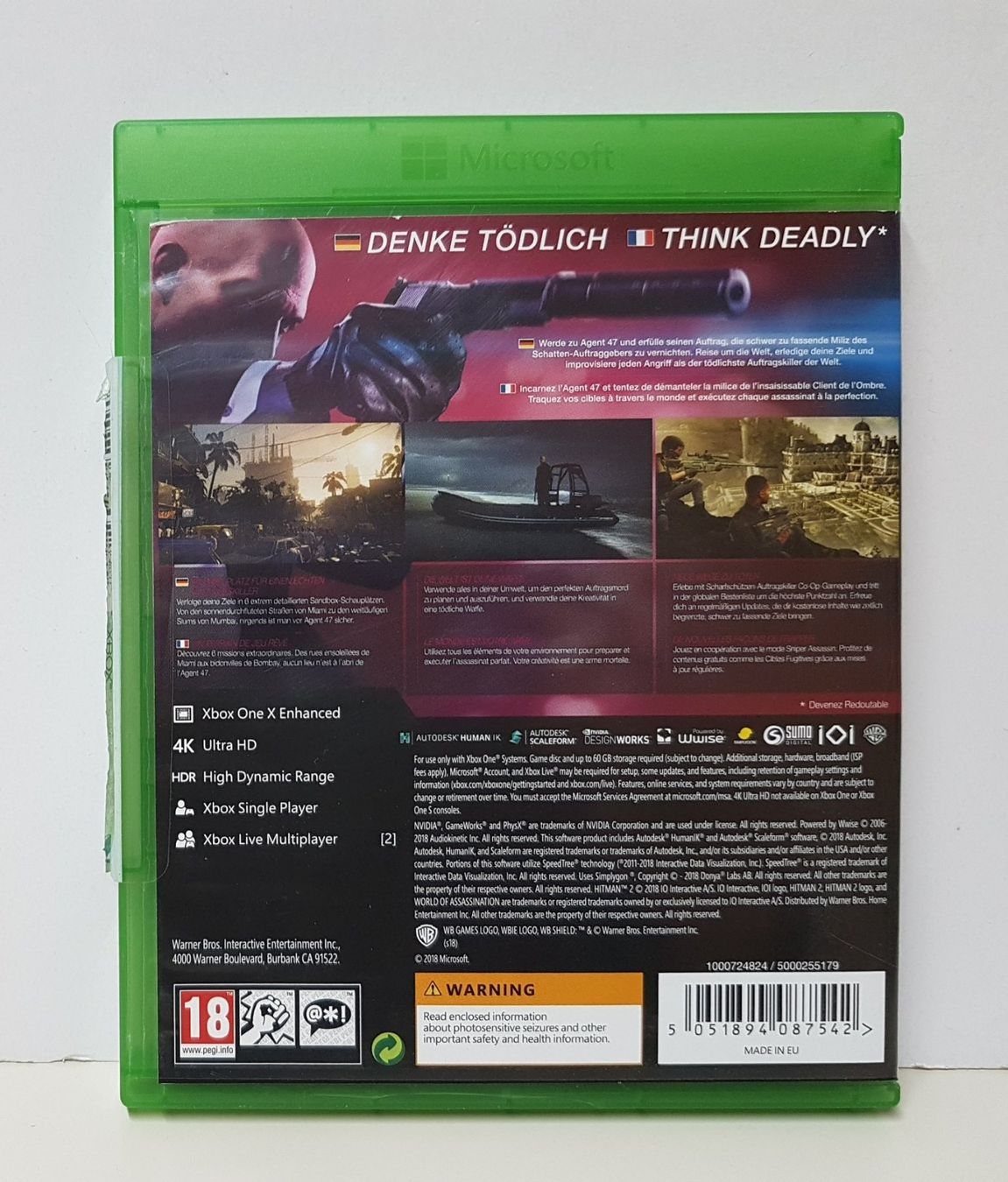 Hitman 2 Denke Tödlich werde zum Agent 47 Xb One (Gebraucht) in ...