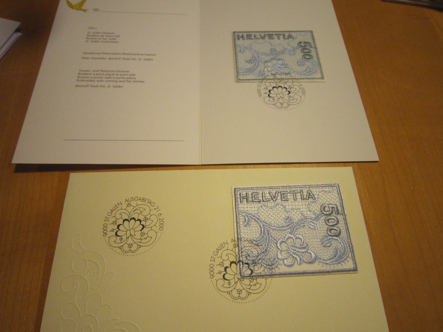 CH 2002 FDC Stickereimarke Brief und PTT Blatt (Gebraucht) in Gordola ...