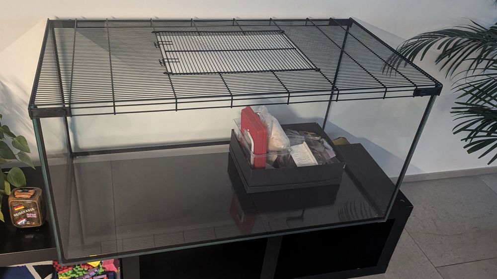 Terrarium / Hamsterkäfig 100x50x50 mit Gitterabdeckung (Usato) a per ...
