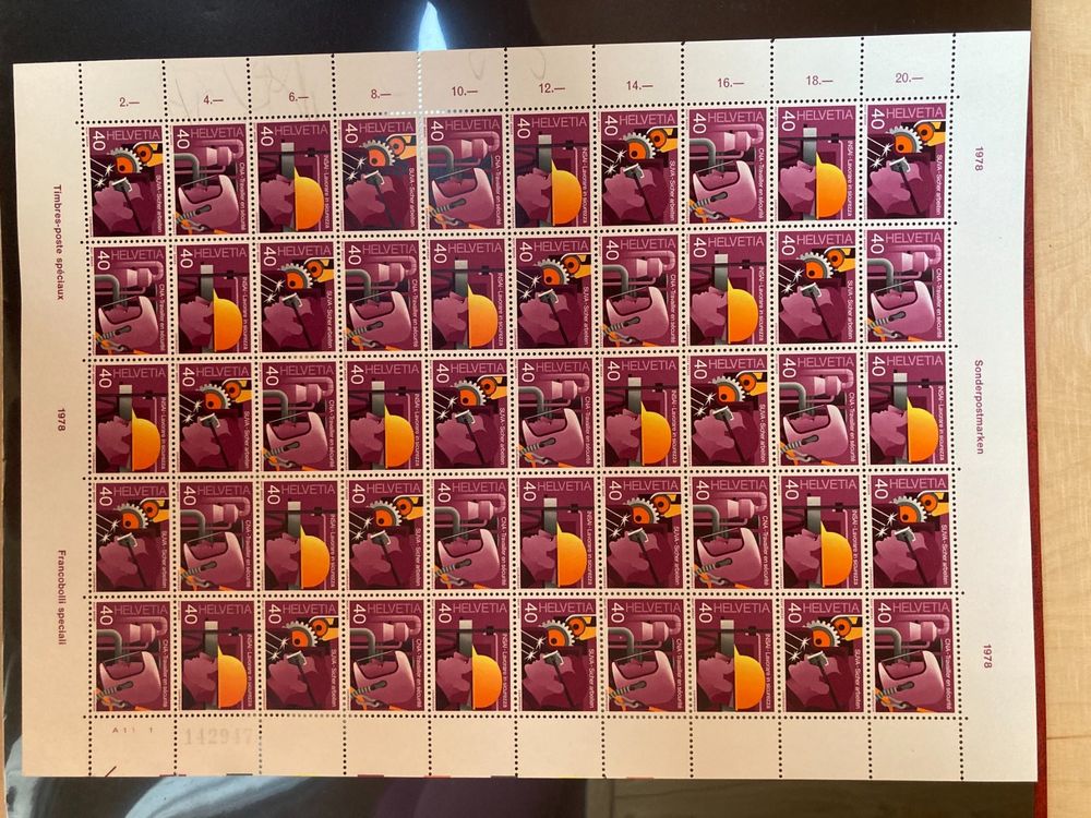 Frankaturware CHF 30.-: Bögen "Zusammenhängende Marken" | Kaufen auf Ricardo