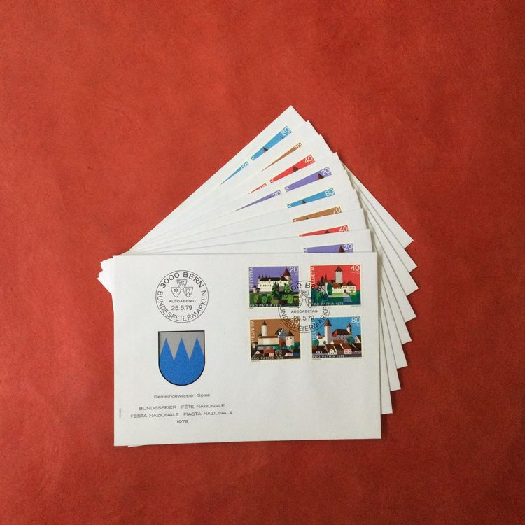 Pro Patria 1979 FDC Schlösser Einzelmarken Viererblock | Kaufen auf Ricardo