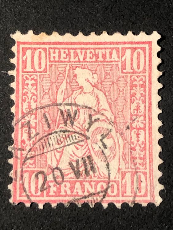 Sitzende Helvetia 10 Rp. ZÄZIWIL, Zwergstempel | Kaufen auf Ricardo