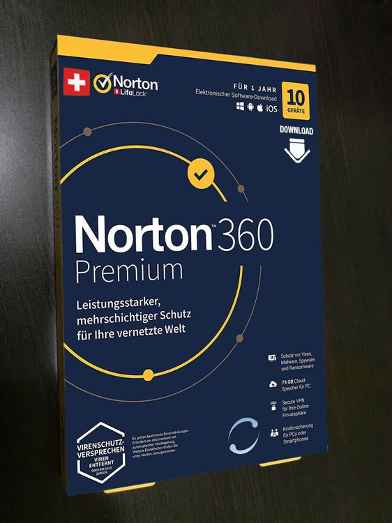 NORTON 360 PREMIUM 10PC - 1Jahr NEU OHNE ABONNEMENT !!! (Neu (gemäss ...