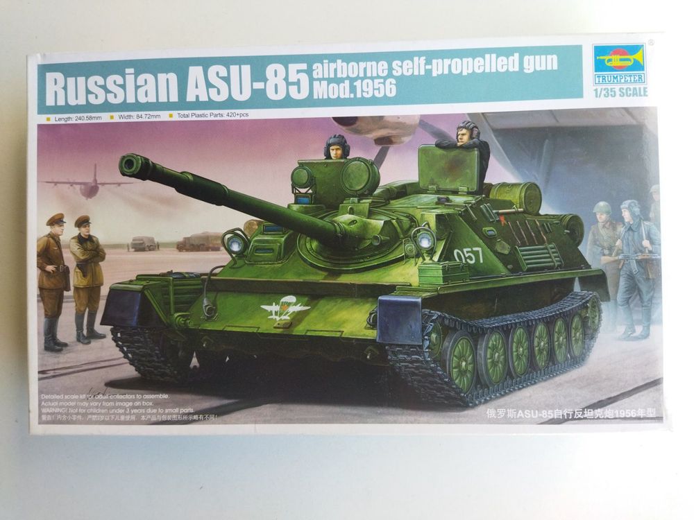 ASU-85 "airborn Self-Propelled gun" 1956 von Trumpeter 1/35 (Gebraucht) in La Chaux-de-Fonds für ...
