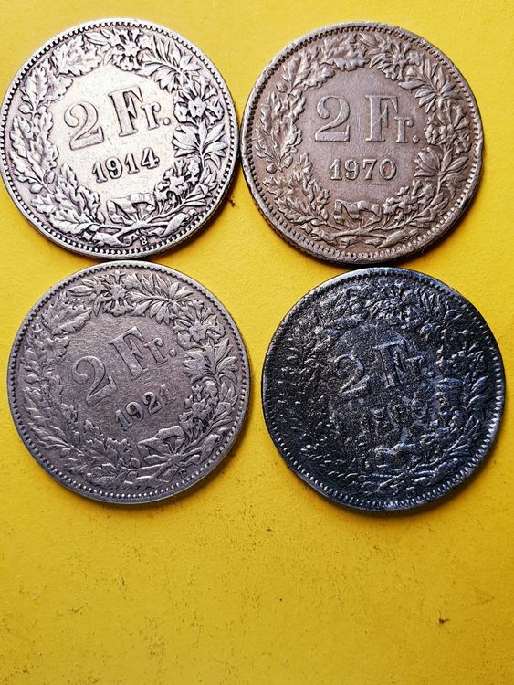4 x 2 franken ( 1915 , 1970 , 1921 , 1886 ) (Gebraucht) in luzern für CHF 26 – mit Lieferung auf ...