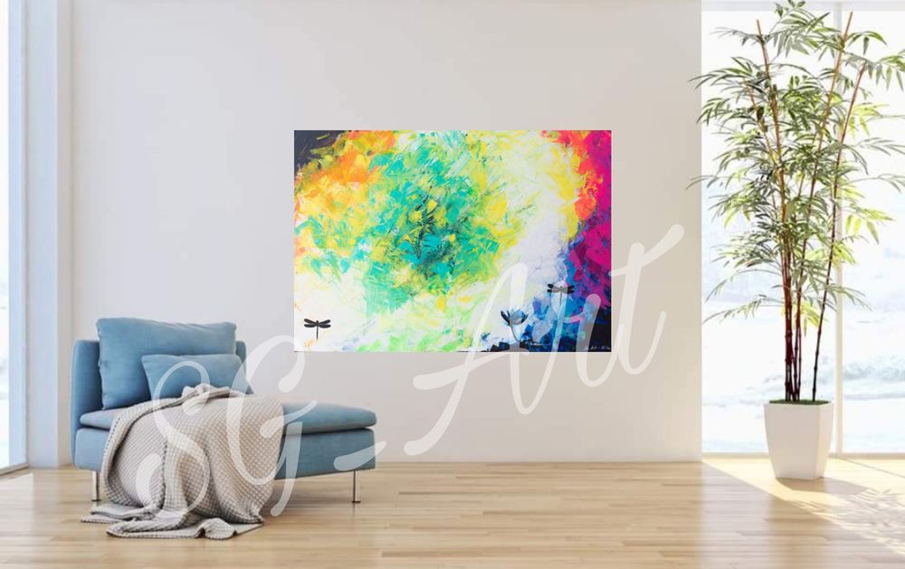 Acrylbild abstrakt bunt Libelle Tier Unikat (Neu und originalverpackt) in Rheinau für CHF 170 ...