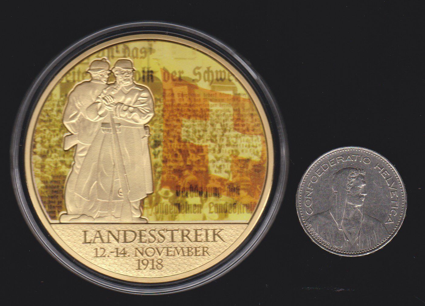 Medaille : CH-Geschichte - CU vergoldet 10 gr schwer 2018 (Gebraucht ...