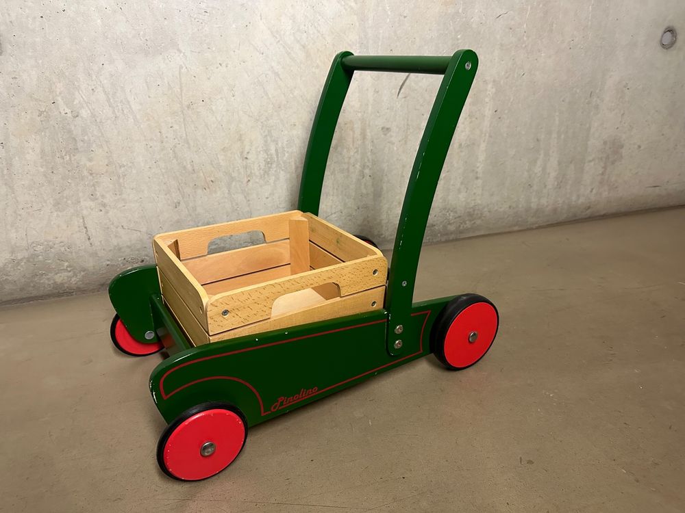 Pinolino Lauflernwagen Trecker Tom - Laufwagen mit Holzbox (Gebraucht ...