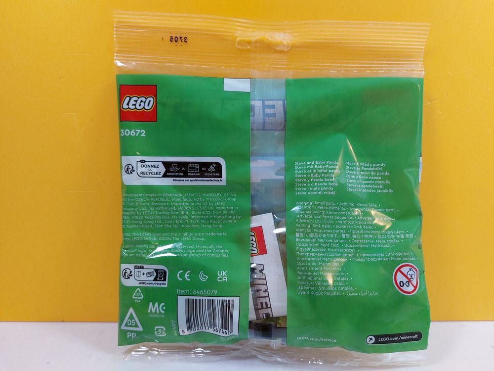 LEGO Minecraft 30672 Steve und Baby Panda NEU (Neu und originalverpackt ...