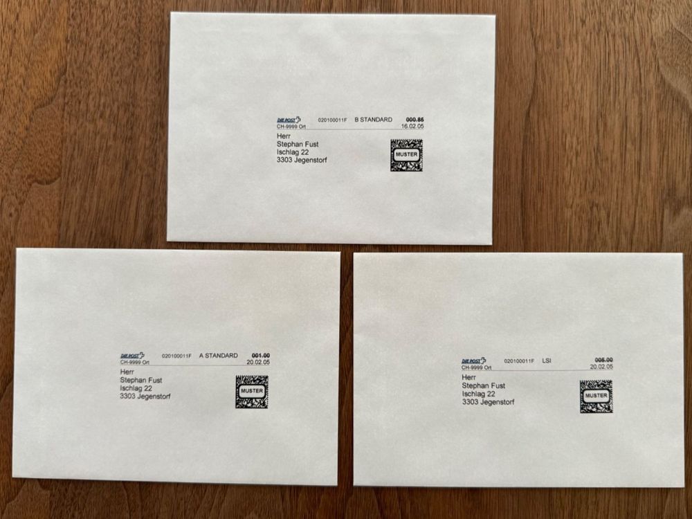 WEBSTAMP PC 2.1, MUSTER, 3 Briefe (LSI, A- und B-Brief) | Kaufen auf ...