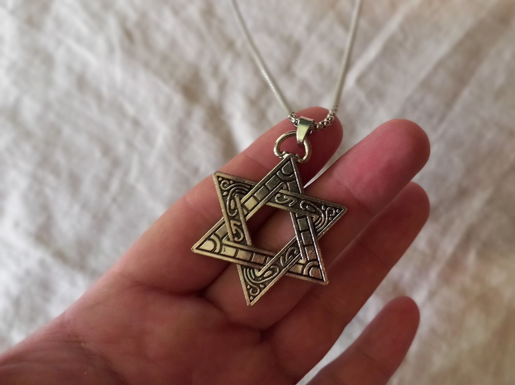 3x Davidstern Hexagramm Halskette - Collier étoile de David (Neu und ...