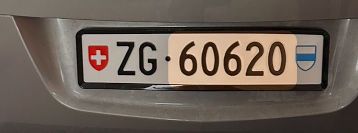 Autokennzeichen ZG 60620 (Gebraucht) in Baar für CHF 400 – nur Abholung auf Ricardo kaufen