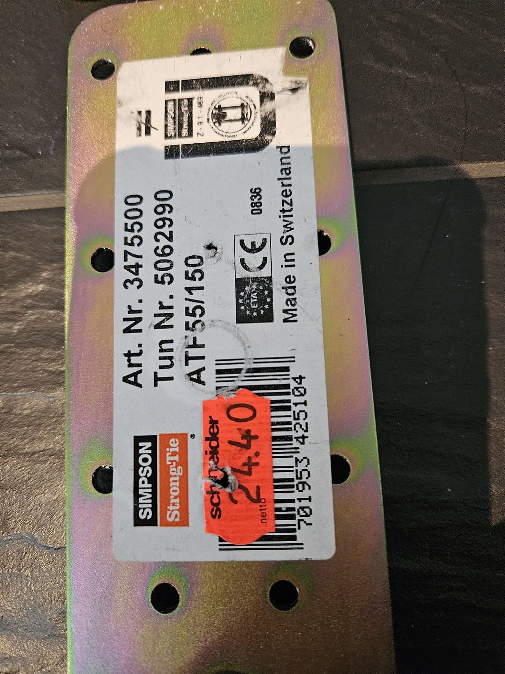 Balkenverbinder Befestigung Simpson Strong-Tie ATF 55/15 (Gebraucht) in ...