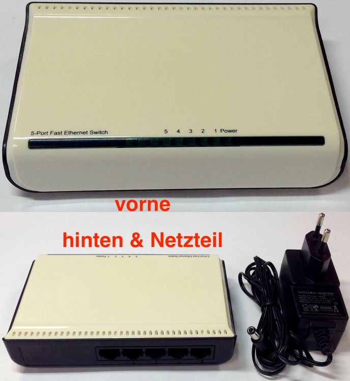 VALUE Ethernet HUB 10/100Base-T Microswitch 5-Ports RJ45 (Gebraucht) in ...