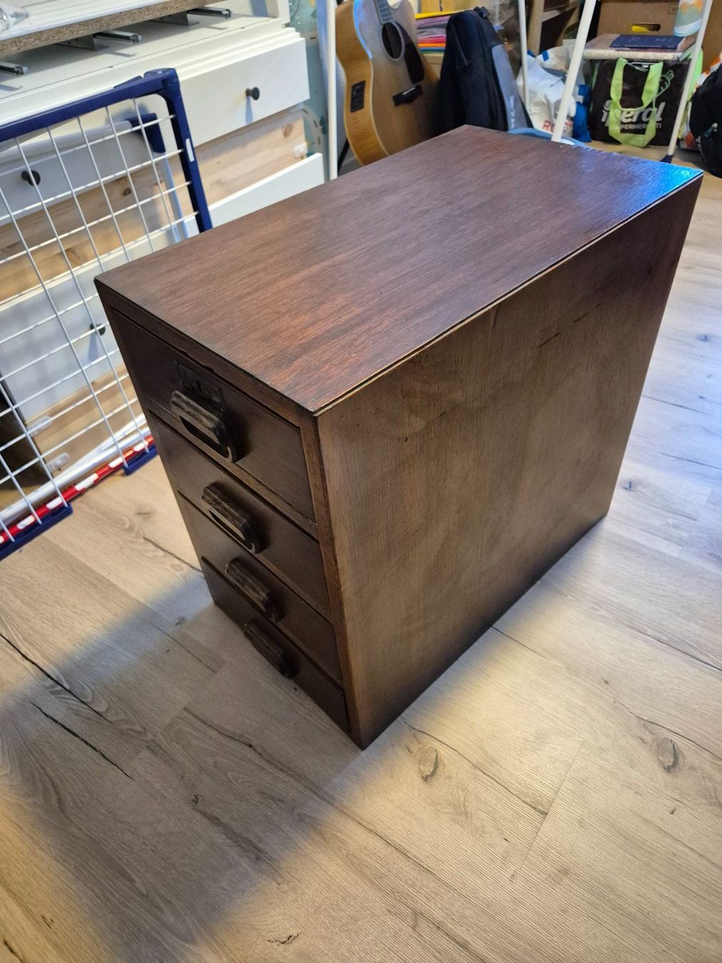 Vintage Wooden Chest of 4 Drawers - for under desk storage (Gebraucht ...