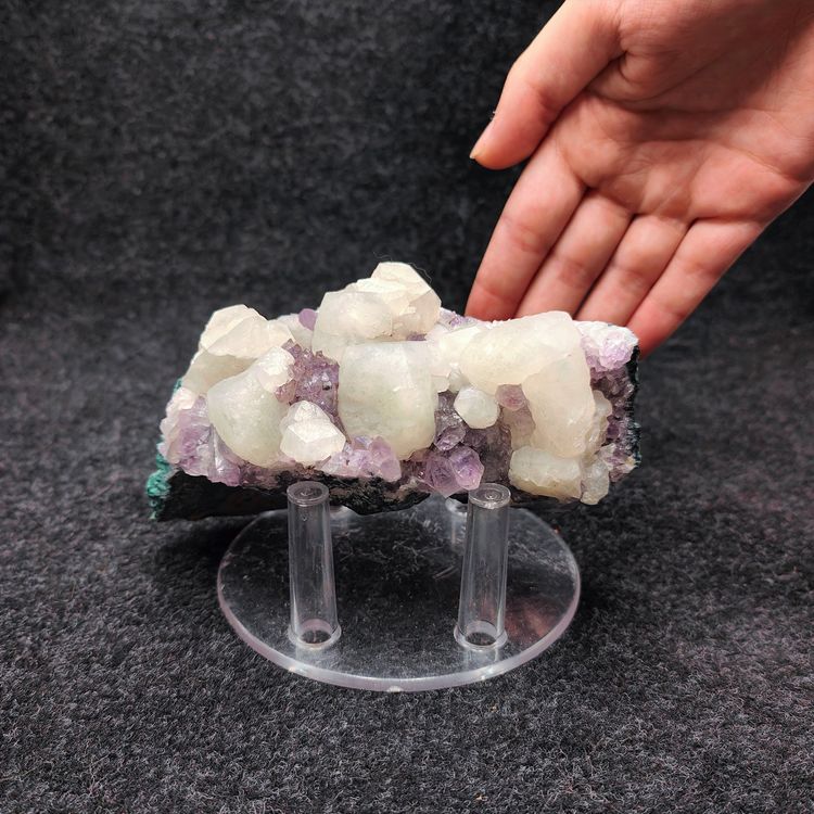 Großer LILA AMETHYST mit WEISSEM CALCIT in Kristallen, UV | Kaufen auf ...