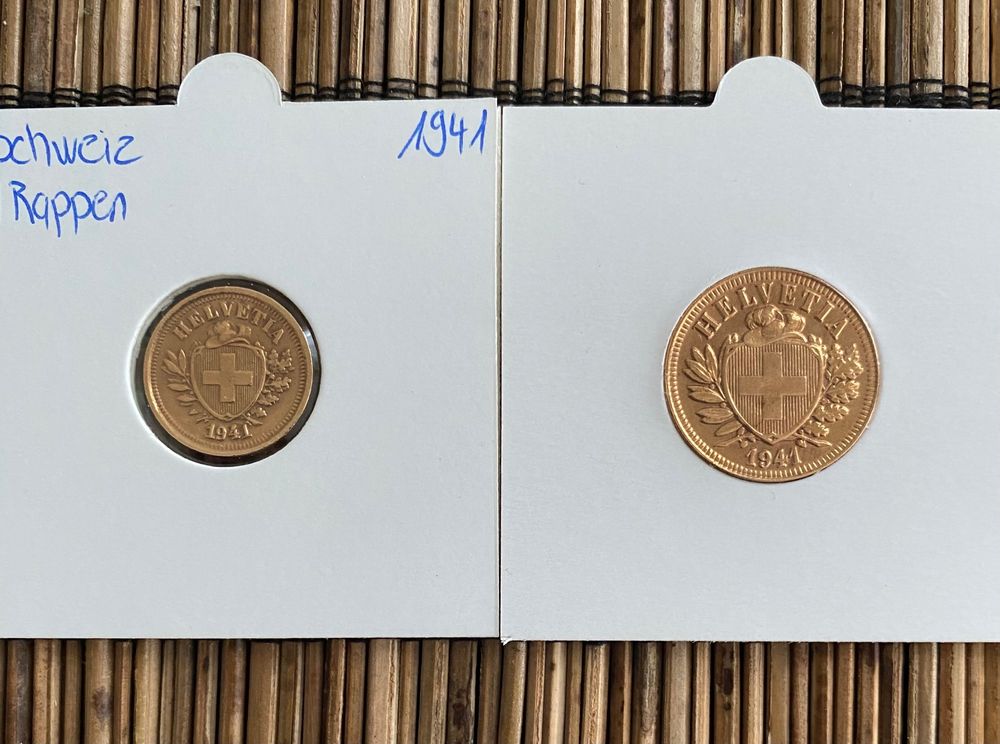 Schweiz Set 1 + 2 Rappen 1941 vzgl-unz II/II | Kaufen auf Ricardo