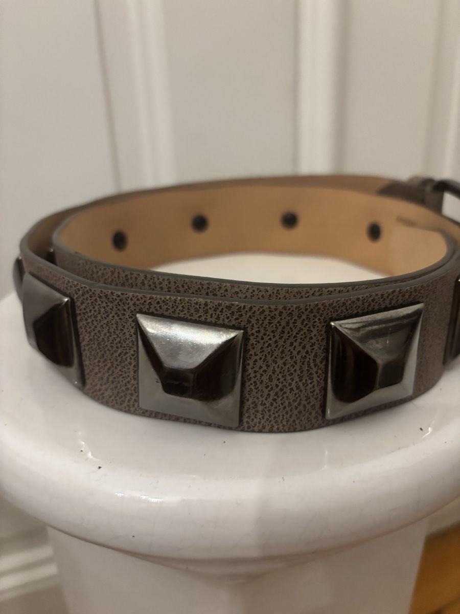 Ceinture Alberto Bini cloutée cuir gris foncé, It 42 (Neuf (Voir ...