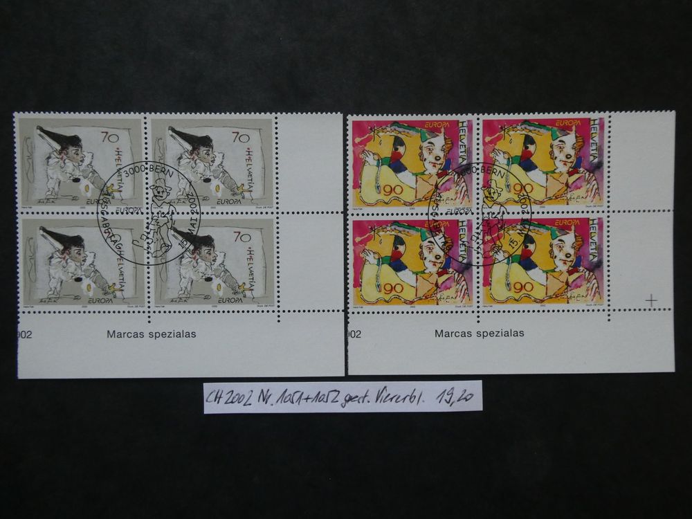 CH 2002 Nr. 1051+1052 gest. Viererblöcke | Kaufen auf Ricardo