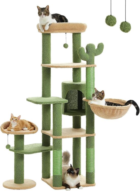 Kratzbaum Kletterbaum Katzenbaum 150cm, Katzenhaus Kaktus | Kaufen auf ...