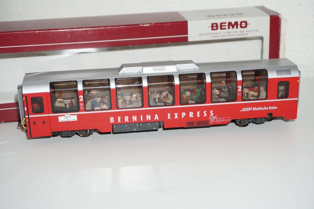 BEMO - RhB B 2505 Panoramawagen 2.Klasse Bernina Express H0m (Gebraucht) in Matten b. Interl für ...