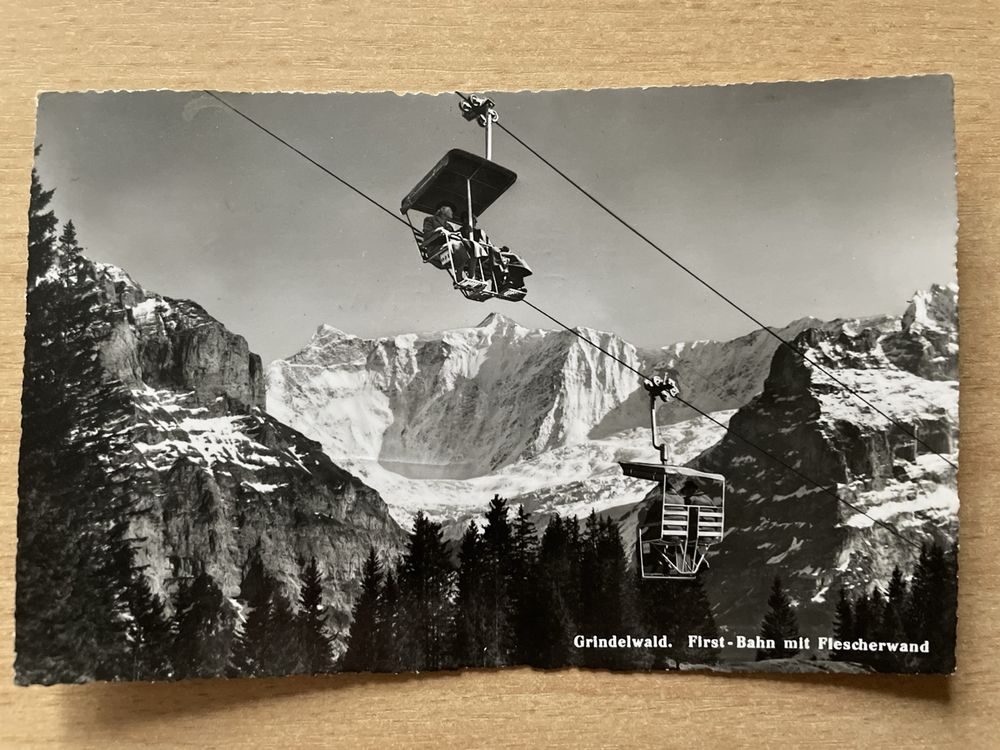 Alte Ansichtskarte Grindelwald Firstbahn mit Fiescherwand 56 | Kaufen ...