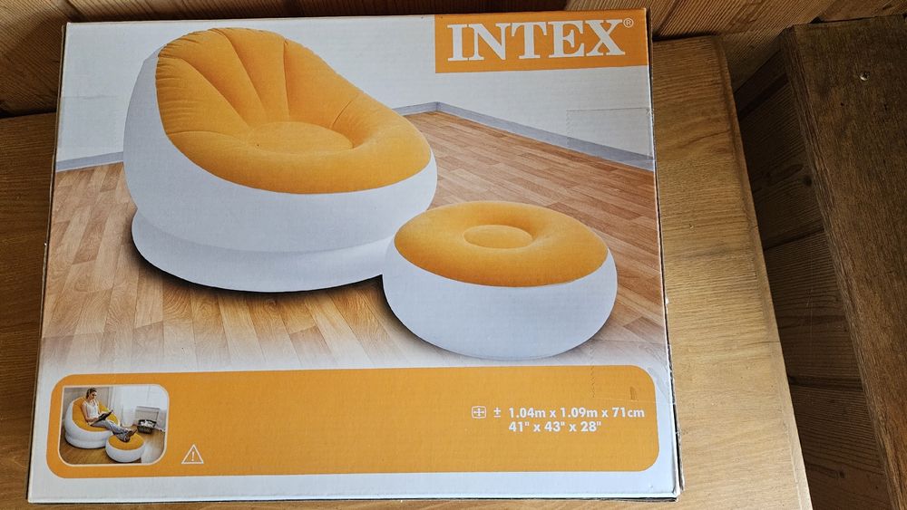 Intex Luftsofa Lounge mit Hocker, orange-weiss (Neu und ...