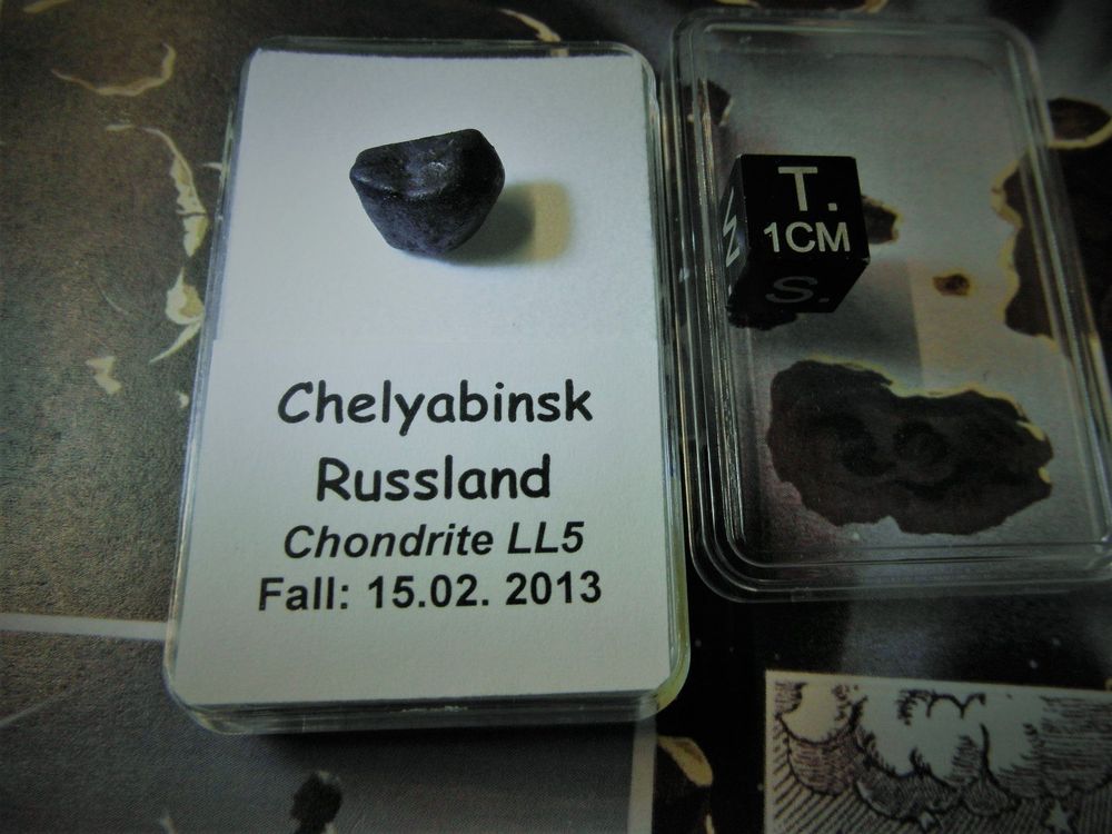 1,23g Meteorit Chelyabinsk LL5 - Chondrite aus Mega-Fall ! (Neu (gemäss ...
