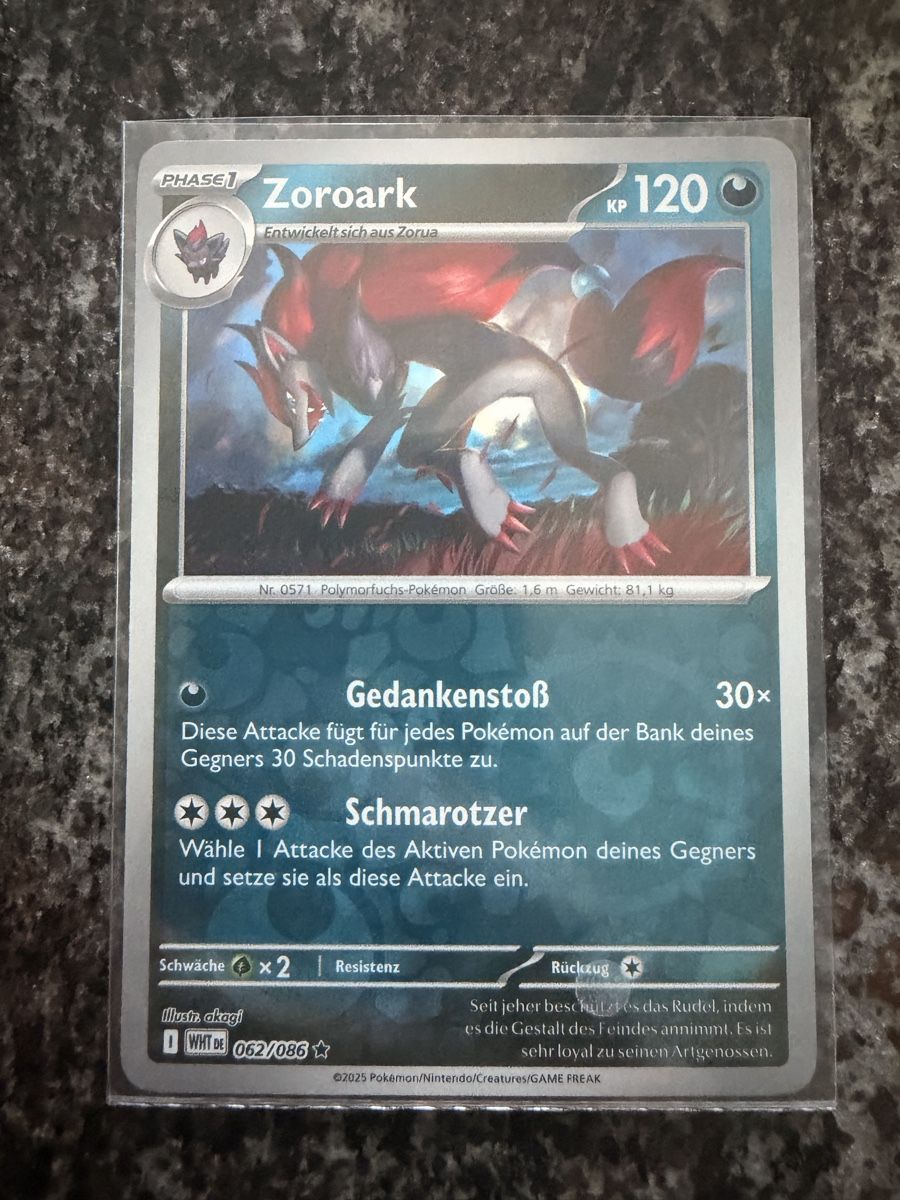 2025 POKEMON GERMAN WHT DE-WHITE FLARE 062 ZOROARK (Neu (gemäss ...