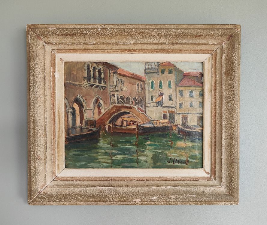 Beau tableau "la pescheria" Venise Italie signé peinture (Gebraucht) in Tramelan für CHF 90 ...
