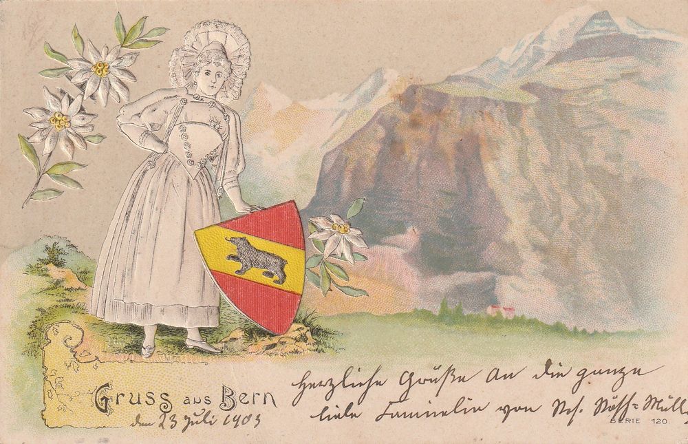 Bern-Präge-Litho-Bernertracht & Wappen-1903 | Kaufen auf Ricardo