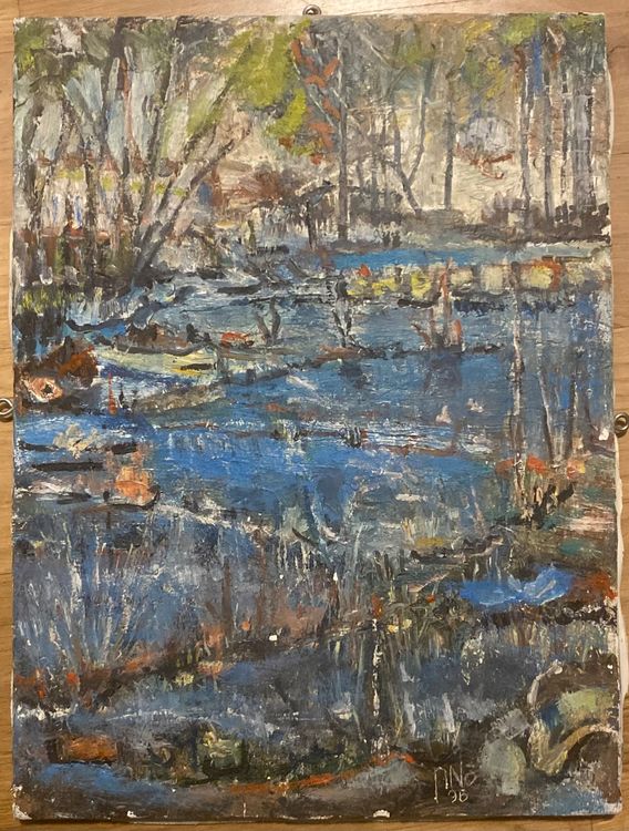 Abstrakte Landschaft Gemälde Monogrammiert (Gebraucht) in Root für CHF 19 – mit Lieferung auf ...