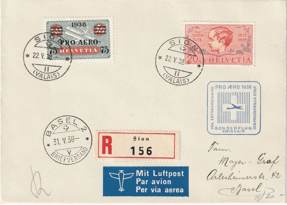 Pro Aero 1938, Etappe Sion-Basel | Kaufen auf Ricardo
